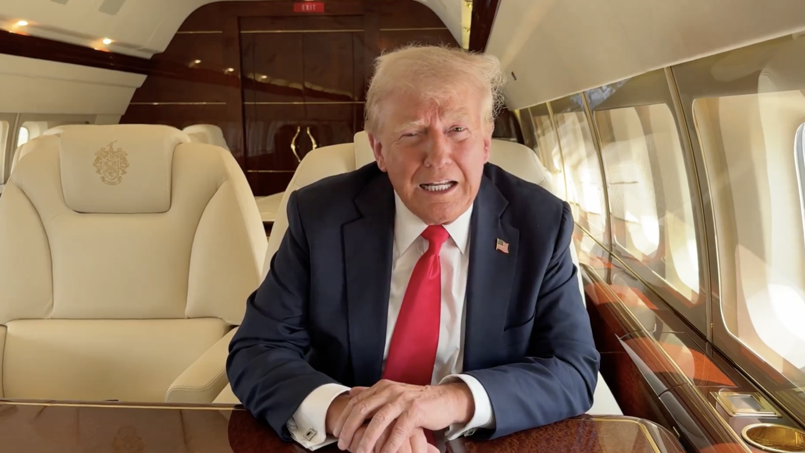President Trump Posts Video After "TRUMP FORCE ONE" Emergency Landing ...