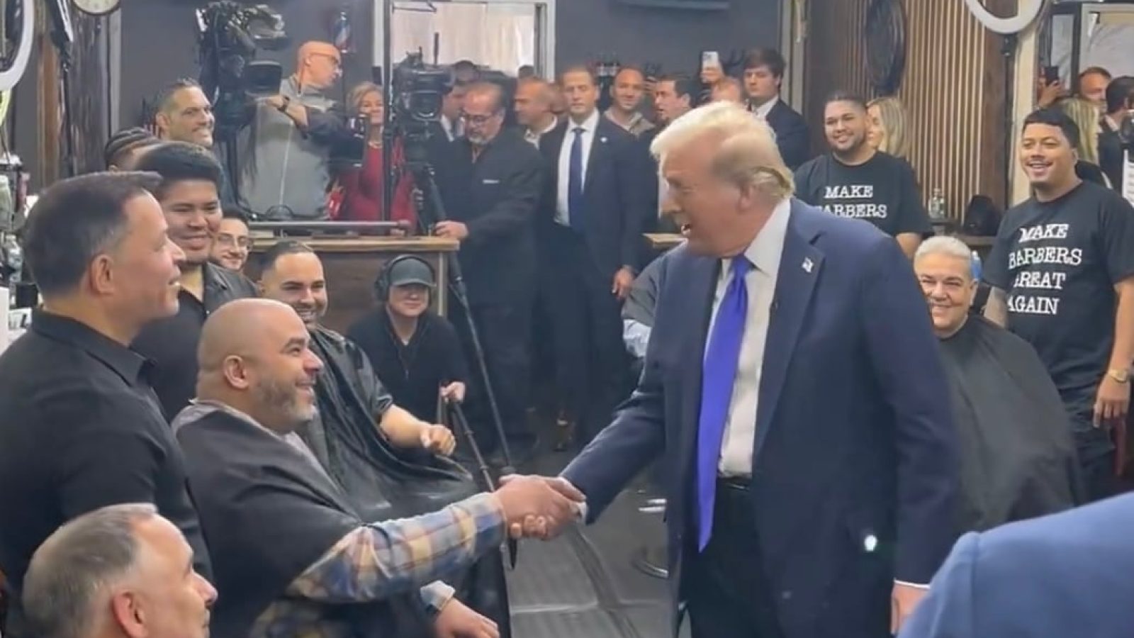 [WATCH] President Trump Visits Bronx Barbershop - EVOL - Evol News