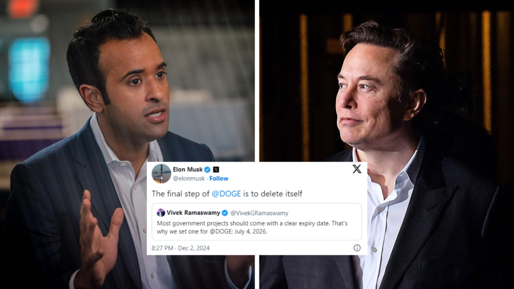 Elon Musk and Vivek Ramaswamy say DOGE will ‘delete itself’ on July 4, 2026 - EVOL - Evol News