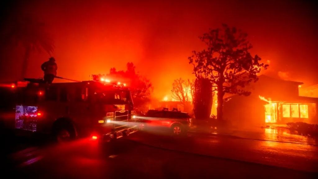 Palisades fire in Los Angeles—triggers widespread evacuations, with ...