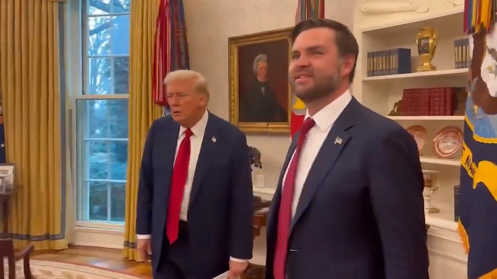 Video Shows JD Vance’s First Moments Inside the Oval Office - EVOL - Evol News