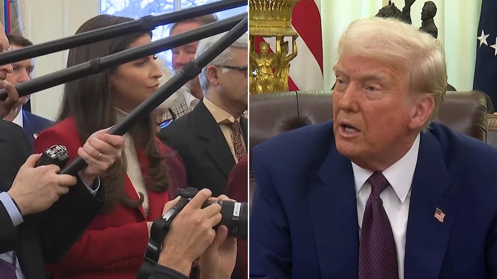 Watch: Trump Silences CNN’s Kaitlan Collins When She Interrupts Executive Order Signing Ceremony ...