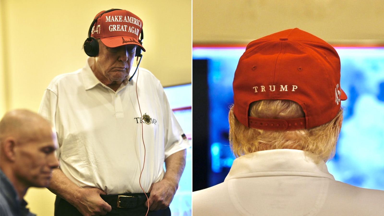 White House Drops Photo of Trump, in Golf Polo with Headset, Monitoring ...