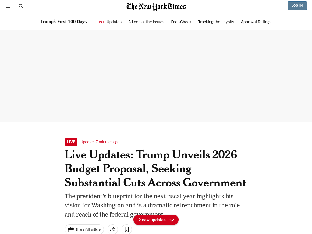(2) Trump Unveils 2026 Budget Proposal, Calling for $163 Billion in C ...